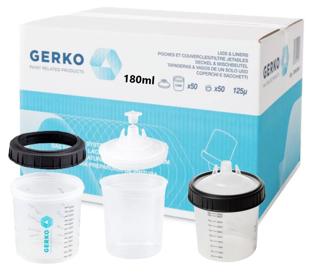 Gerko PPS Paint Cups System - 180ML Lids x50, 125PPU Liners– Central ...